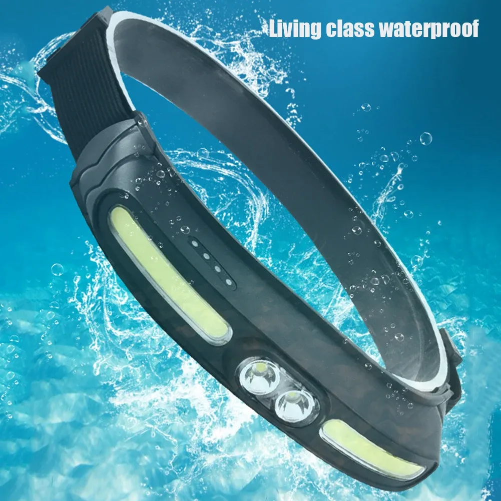 DHgate.com:5-Pack XPE COB Headlamp, Type-C Rechargeable USB Headlight ...