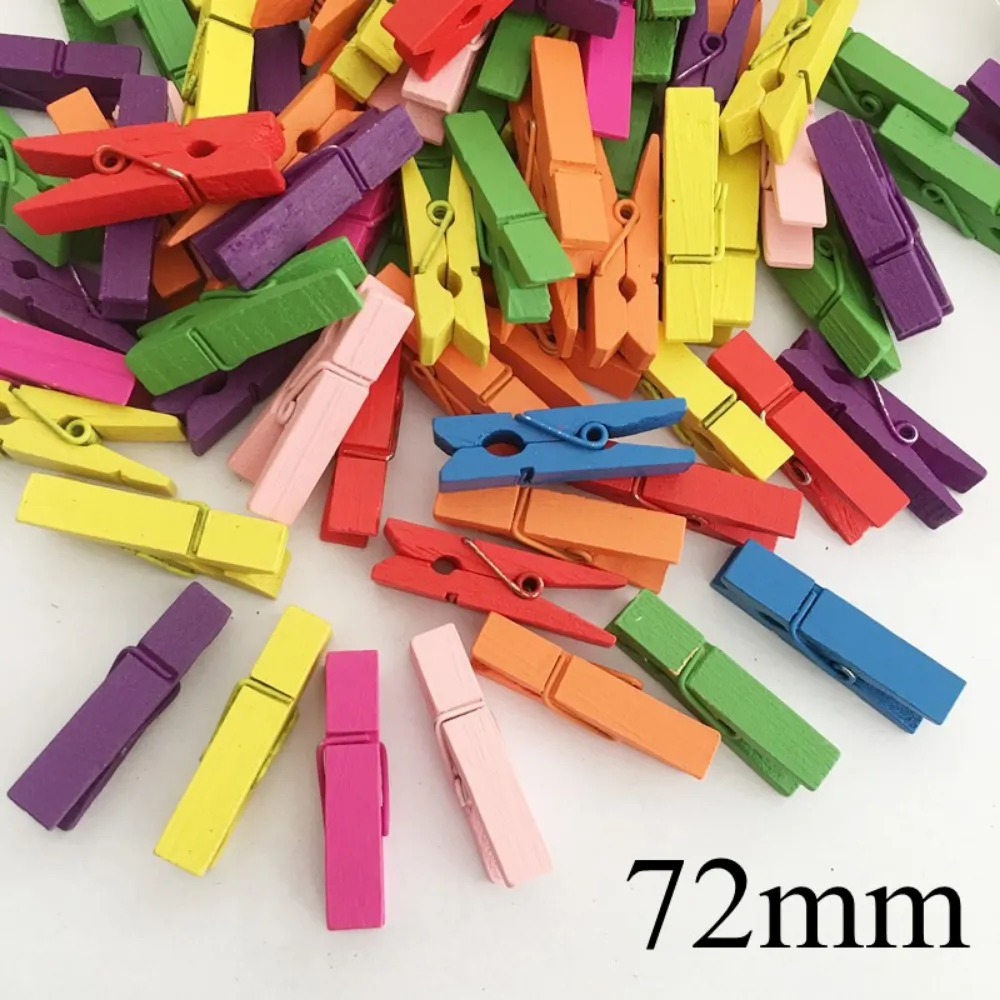 Natural Wooden Clothespin Clips for Photos Papers Memo Office Crafts 25 ...