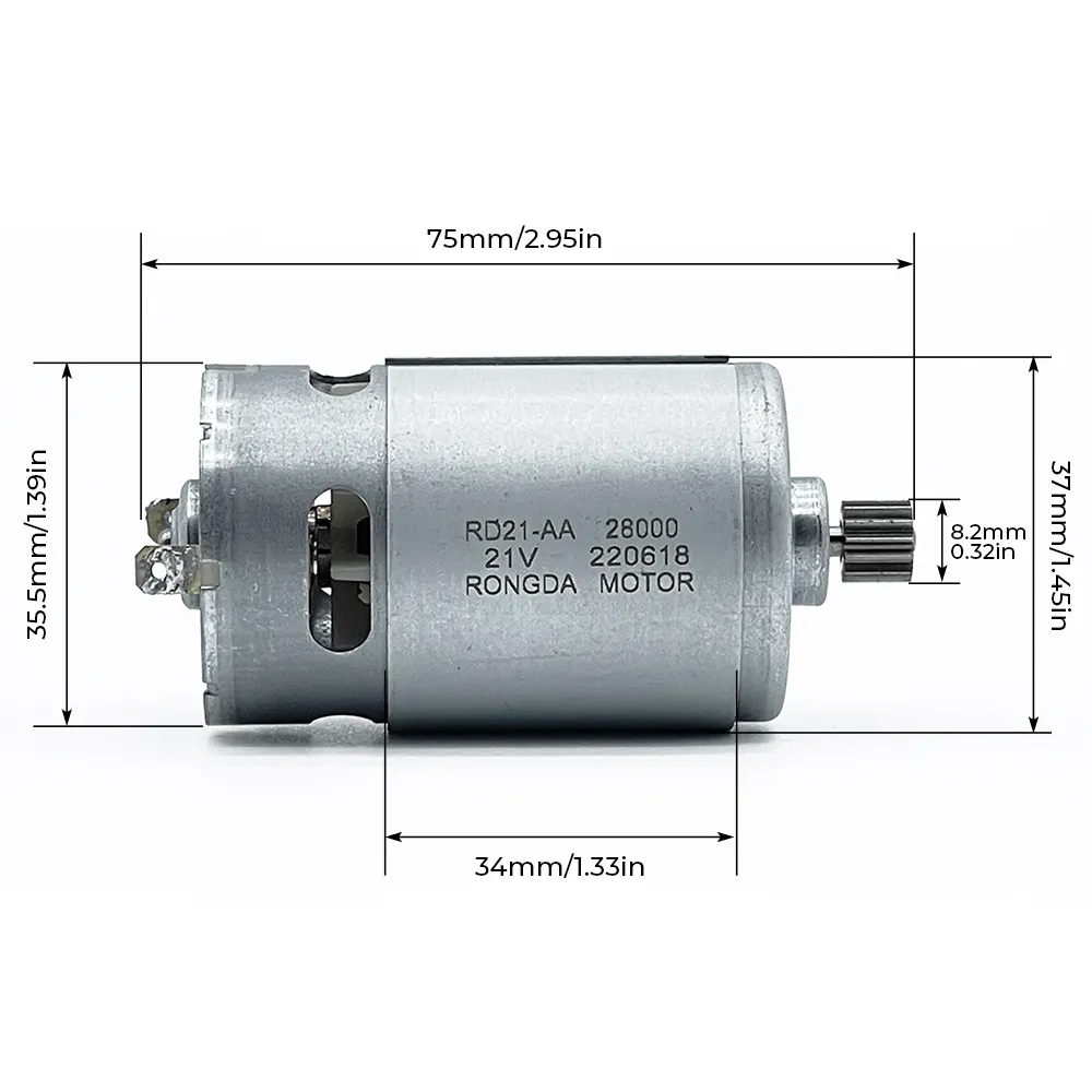 High-Speed 21V DC Motor - 14 Teeth, 28000RPM - Ideal for Mini Chainsaws ...