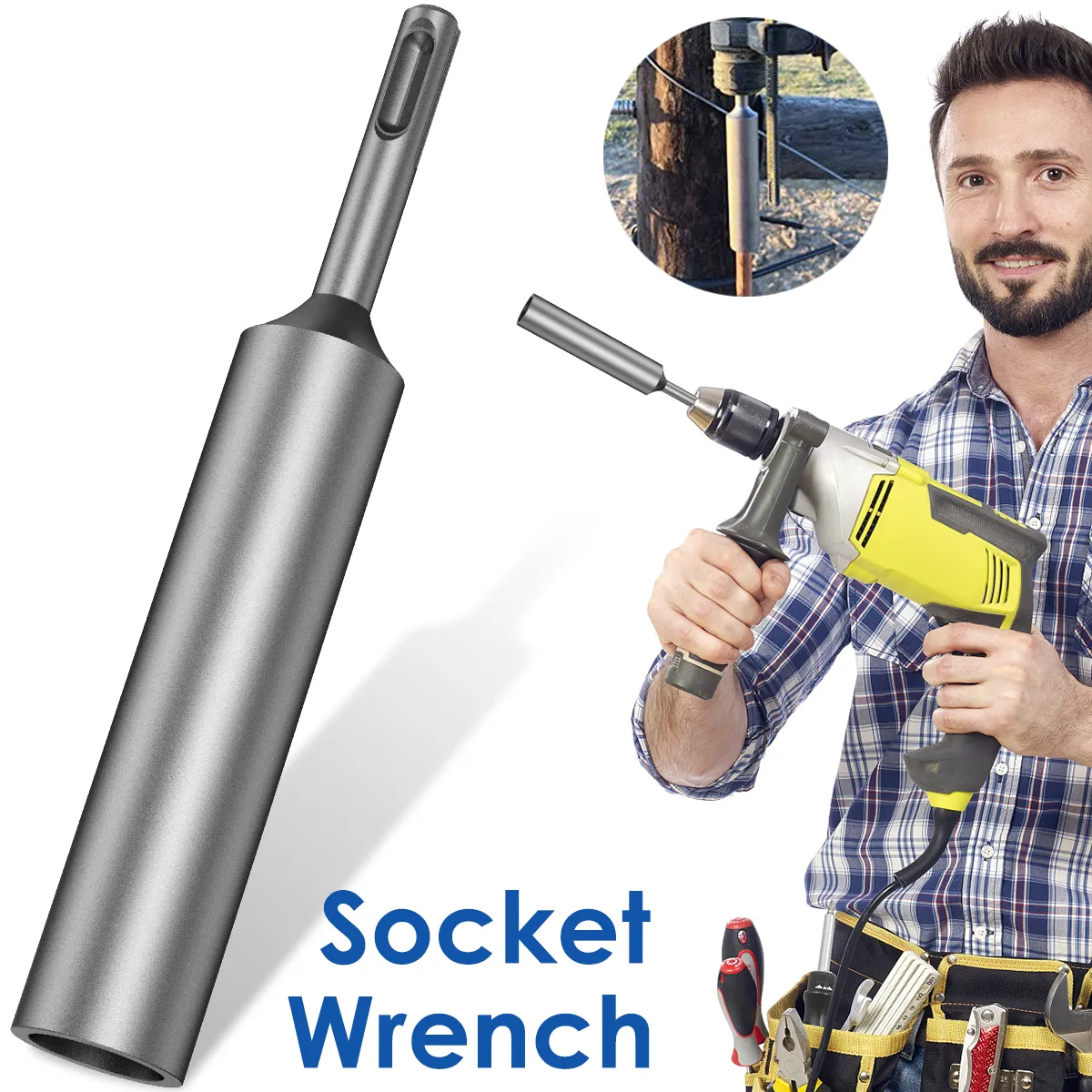 Durable SDS Plus Ground Rod Driver, Hardened Steel SDS hammer bolt ...