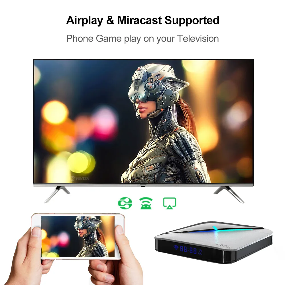 A95X F3 Air Android 9.0 Smart TV Box With Amlogic S905X3, 4GB RAM, 64GB ...