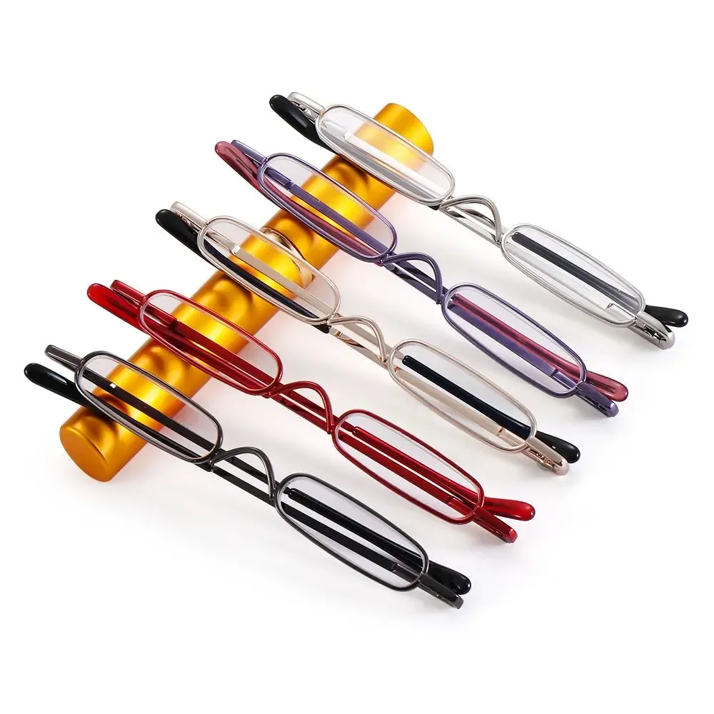 DHgate.com:1PC Portable Mini Clip-on Metal Reading Glasses with Case ...