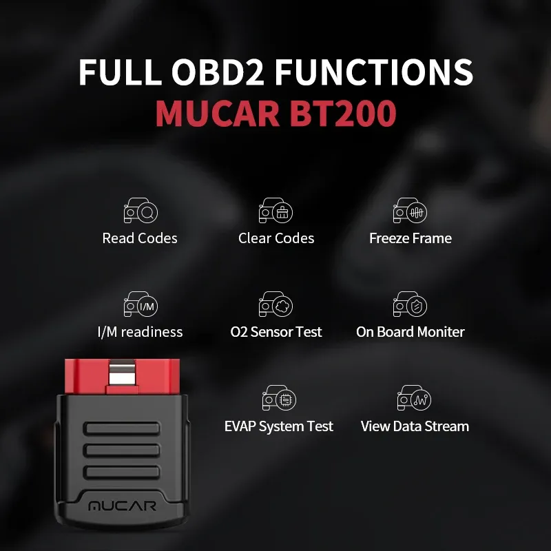 2024 Version OBD2 Scanner, Mucar BT200 / BT200 Pro OBDII Tool De Numérisation De Diagnostic ...