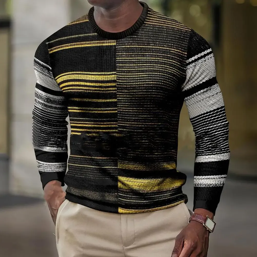 Stylish Men's Sweater: Anti-deform Patchwork Long-sleeve Pullover from ...