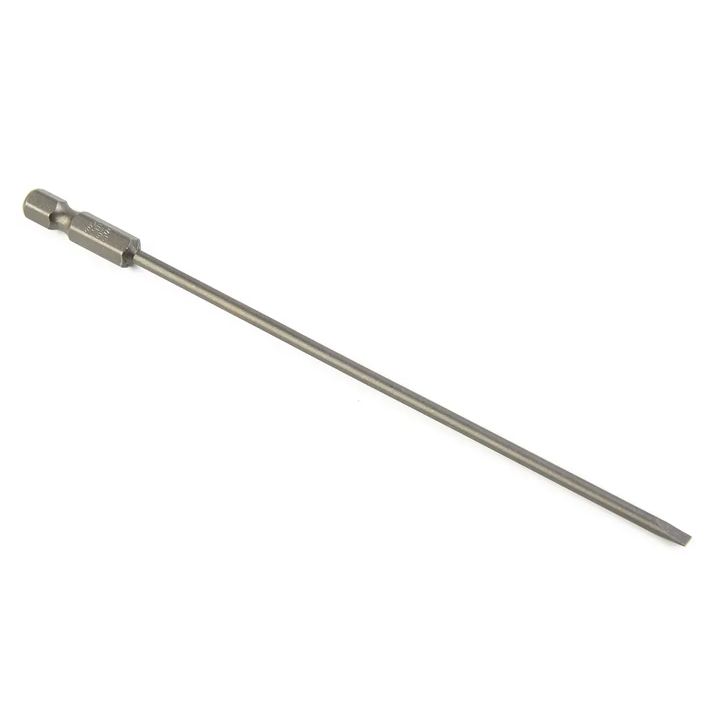 Hex Shank Screwdriver Bit 150mm Long Electric Flat Head Manual SL3.0 ...