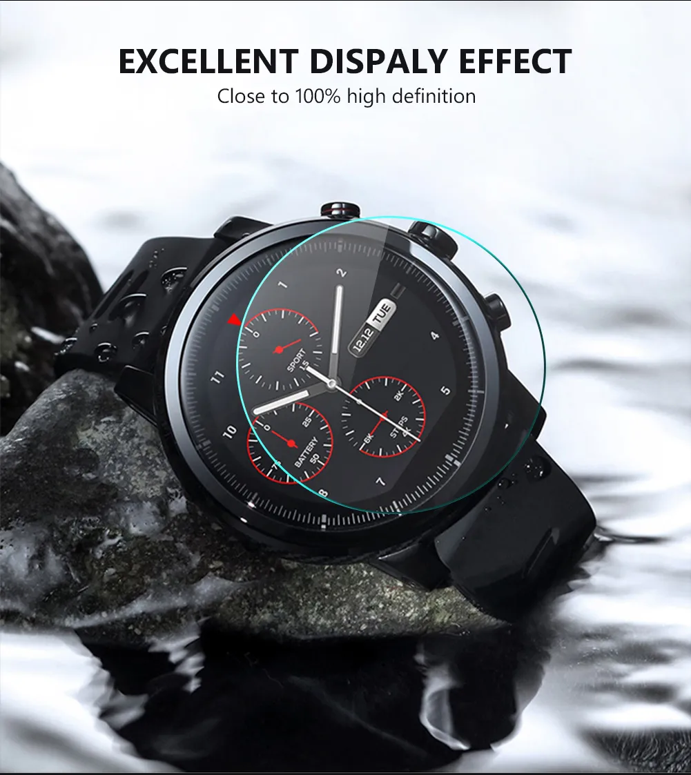 Full Size Round Watch Tempered Glass Screen Protector Film Diameter 23 ...