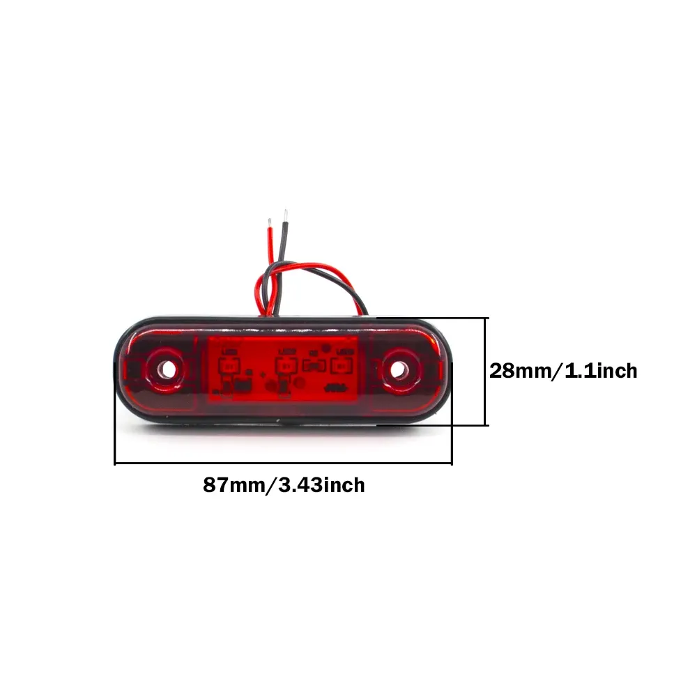 DHgate.com:Oval LED Side Marker Indicator Light - Pack of 6 Amber/White ...