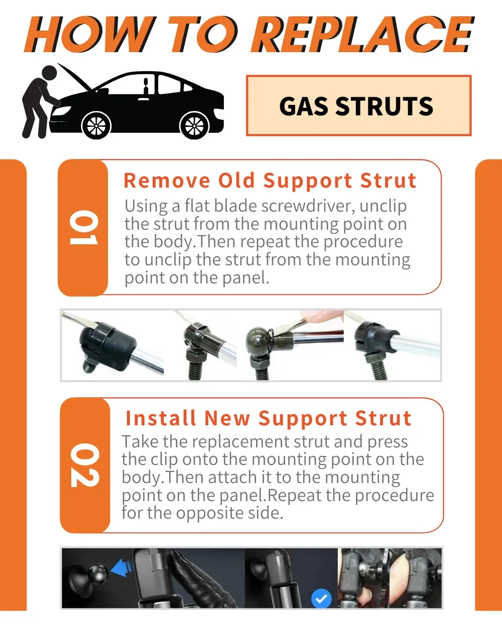 2-Pack Toyota Yaris Vitz Rear Tailgate Lift Supports Shock Struts ...