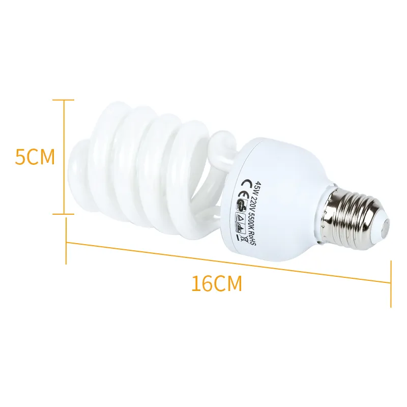 45 Watt 5500K Daylight Fluorescent Lighting Bulbs with E27 Medium Base ...