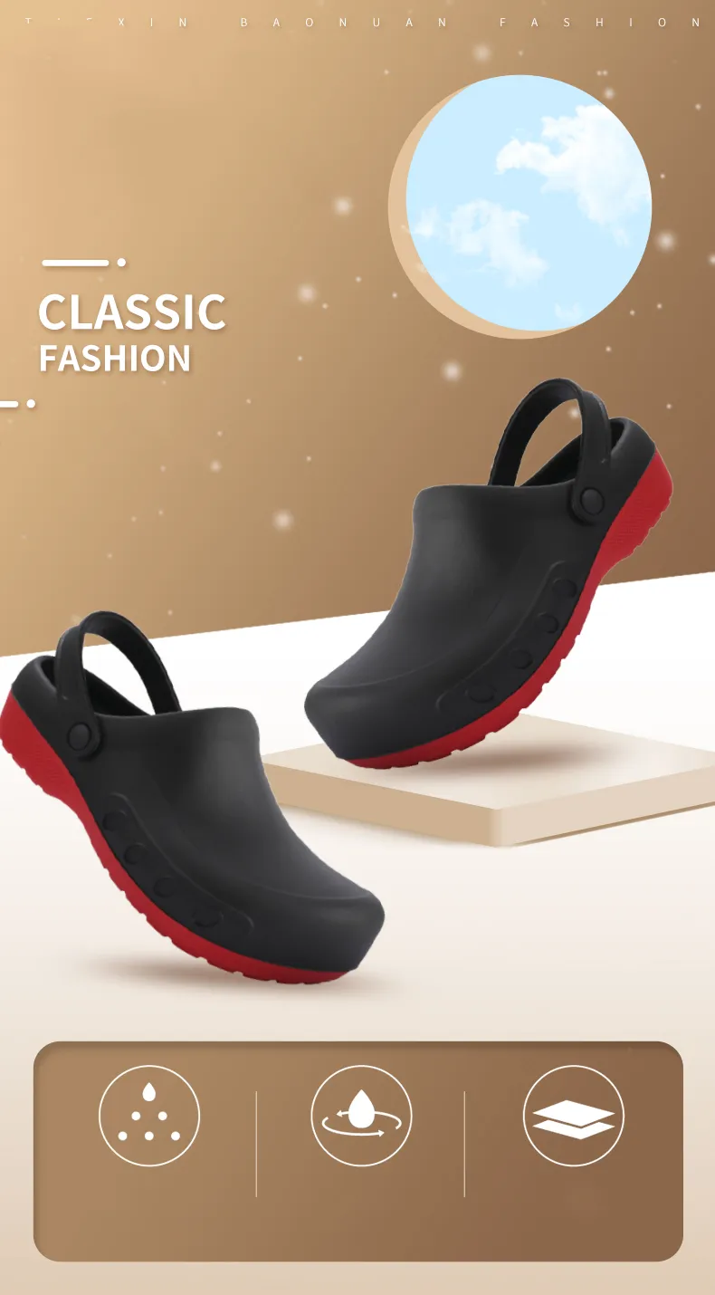 Non Slip Waterproof Kitchen Shoes: Comfortable Chef Clogs for Men - Big ...