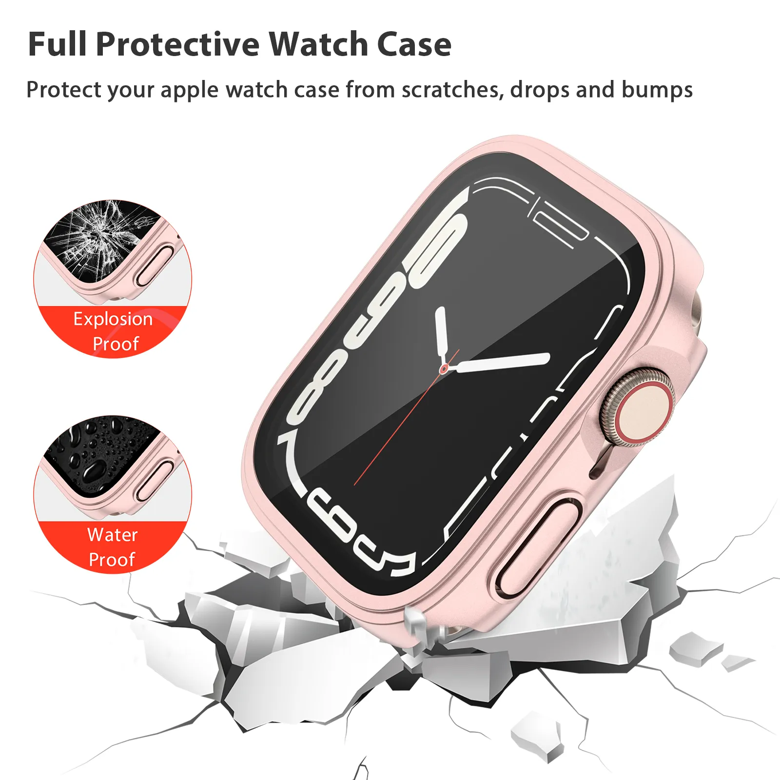 DHgate.com:3-Pack Apple Watch Case with Tempered Glass Screen Protector ...