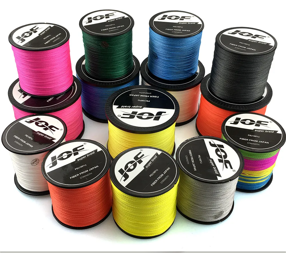 JOF PE Braided Fishing Lines 4 Strand Multifilament Fiber Strong 1000M ...