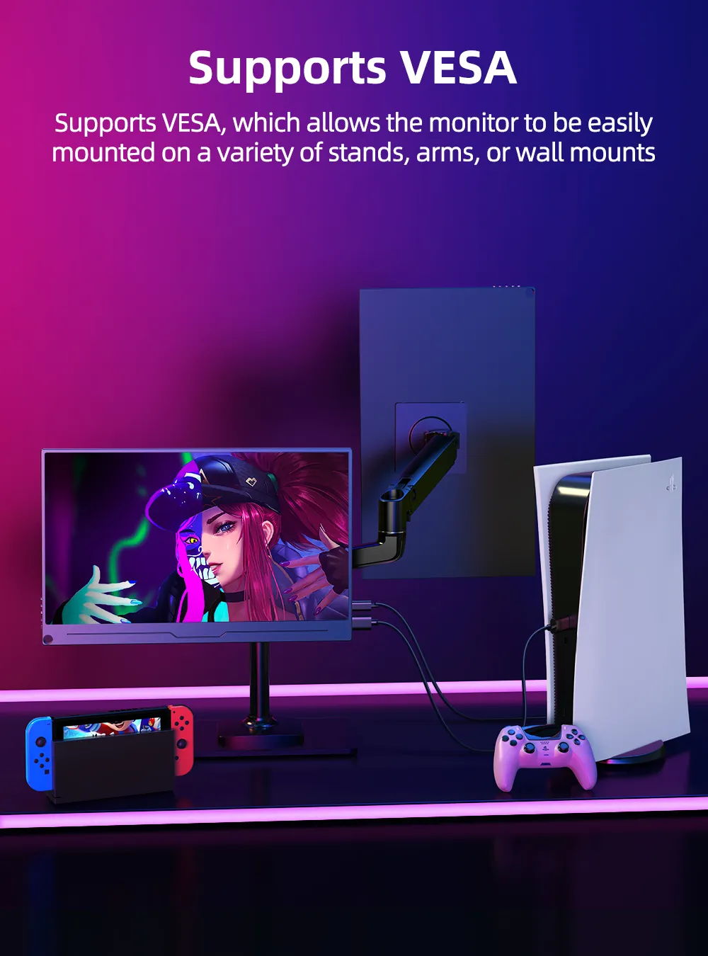 UPERFECT 2K Portable Gaming Monitor: 120Hz HDR IPS 16-inch External ...