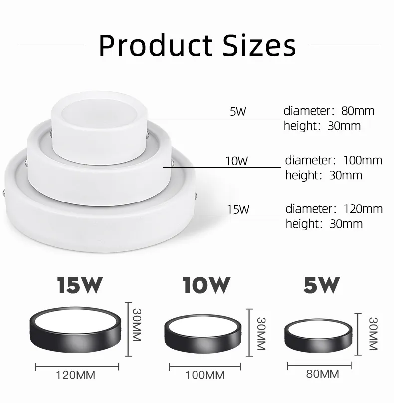 Led Downlight Spot Led Ceiling 2025 Lamp 15/25W Down Lights Surface ...