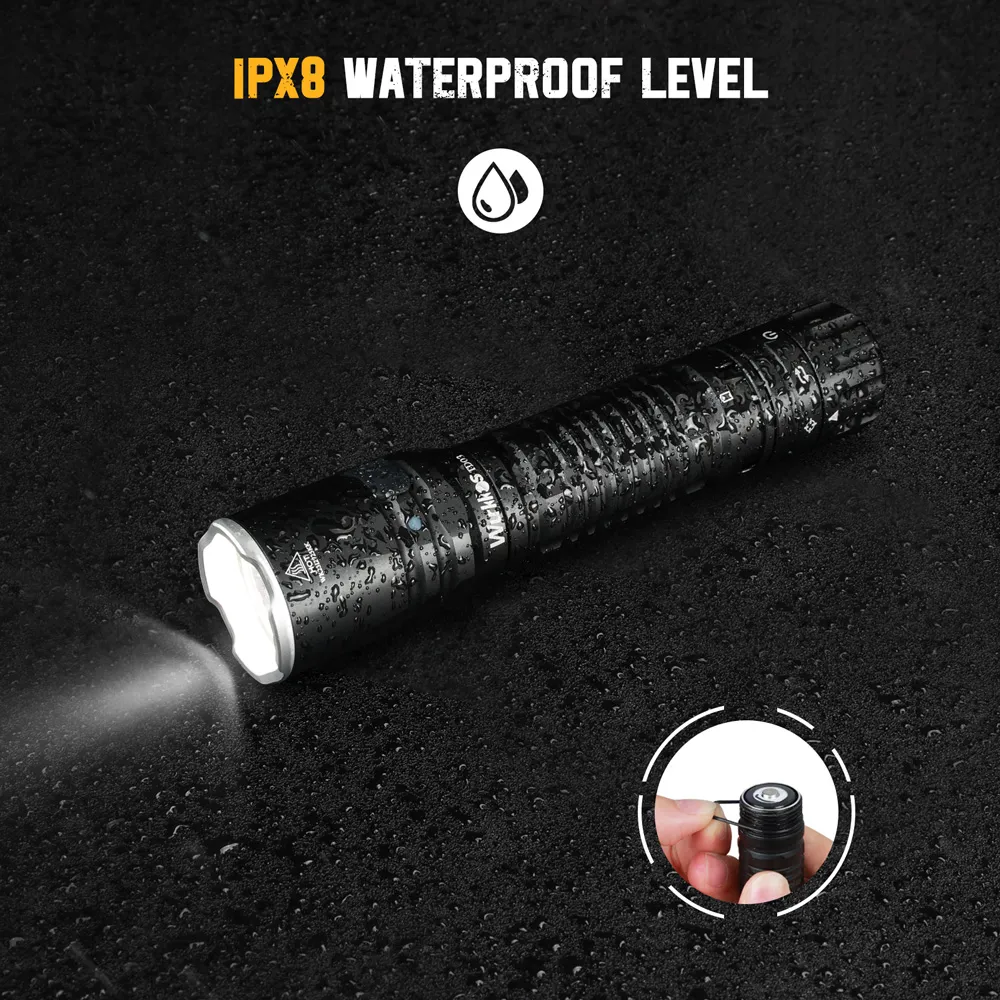 18650 Flashlights Rechargeable Tactical Torch, USB-C Rotary Switch ...
