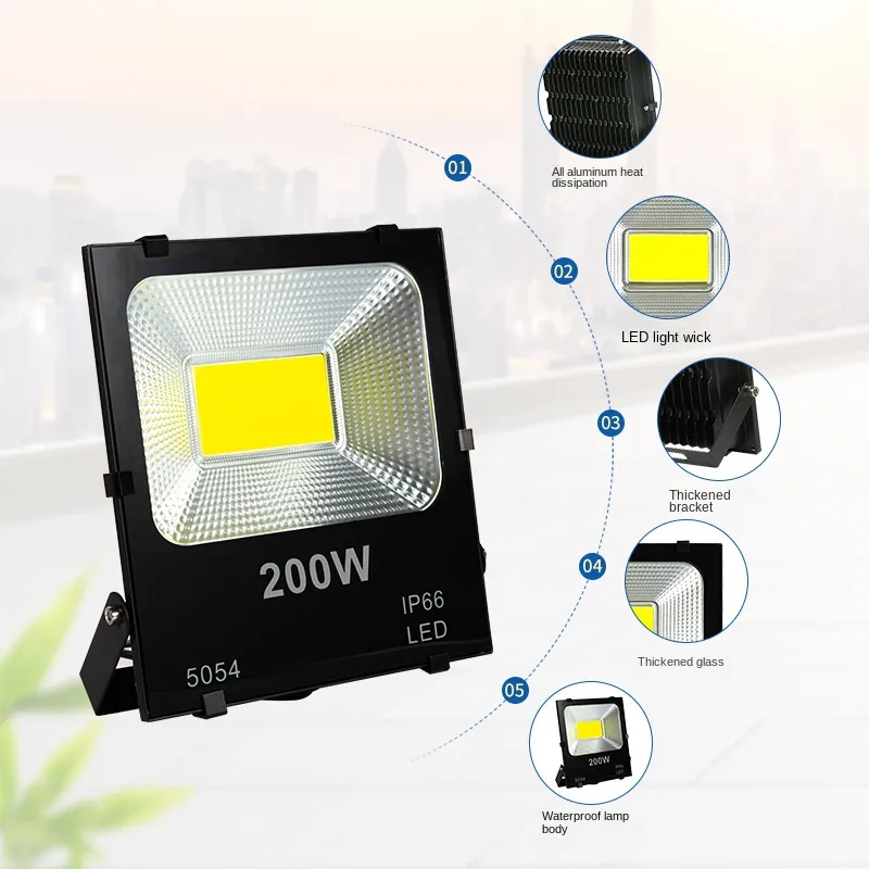 Durable Outdoor Lighting Fixture: Weatherproof LED Floodlight For Exterior Walls, Gardens, And ...