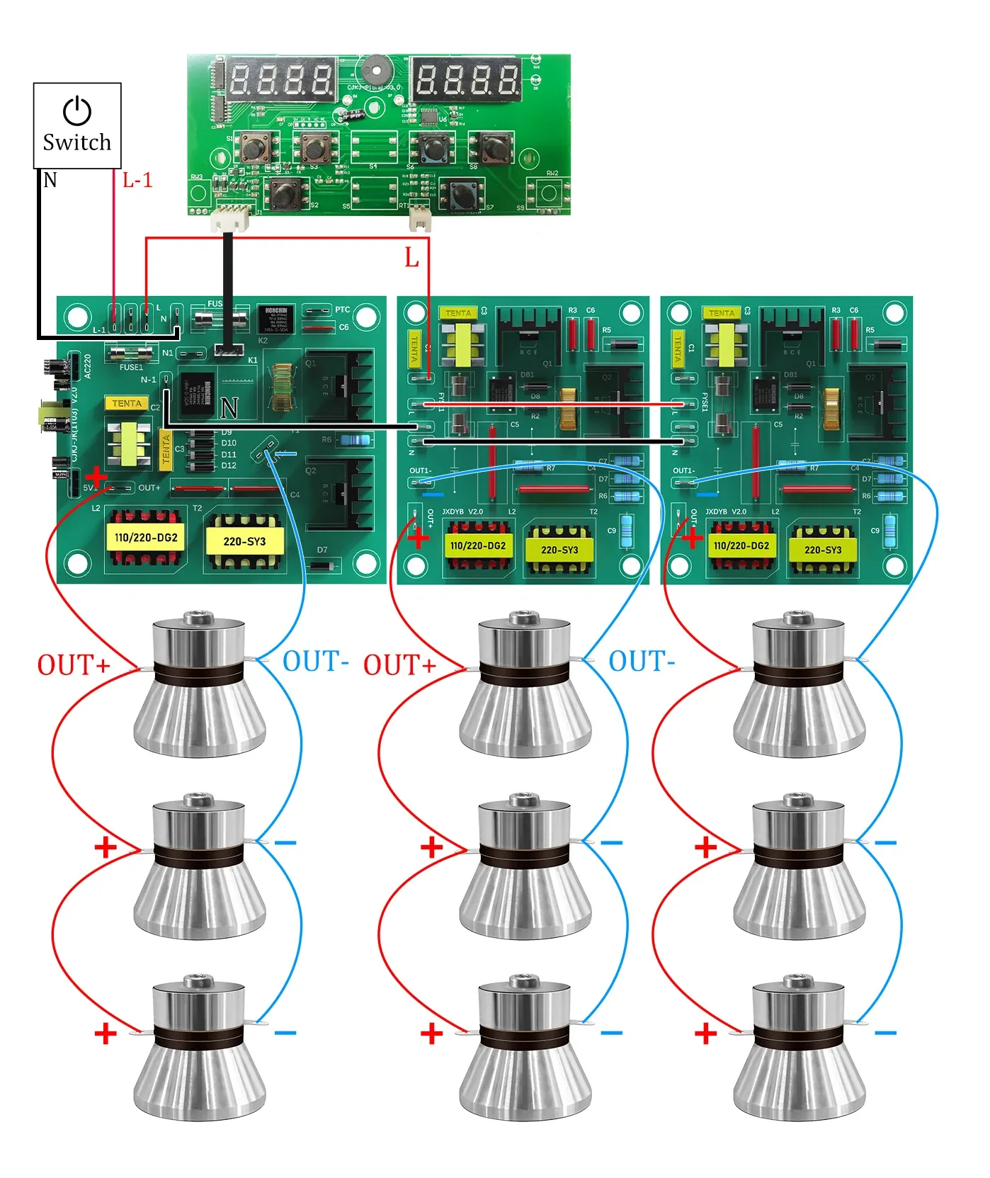 Ultrasonic Cleaner PCB Driver Boards Circuit Board Kit With 40KHz ...