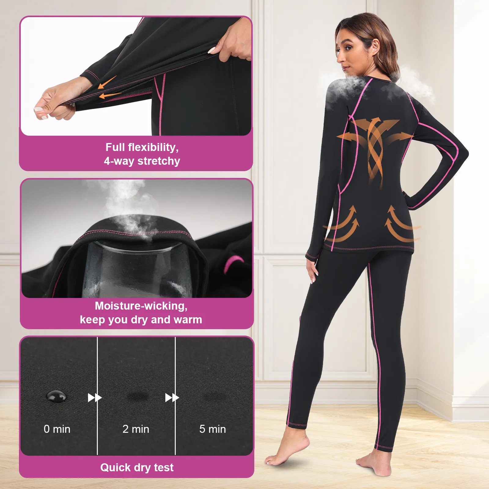 DHgate.com:Cozy Fleece-Lined Womens Thermal Underwear Set for Winter ...