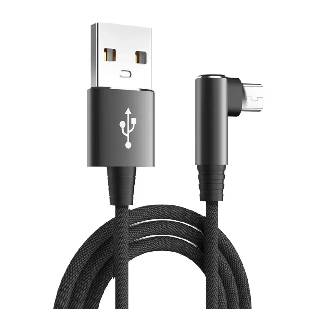 USB Micro Cable 3A 90 Degree Elbow Data Cable Charger Cord For Mobile ...