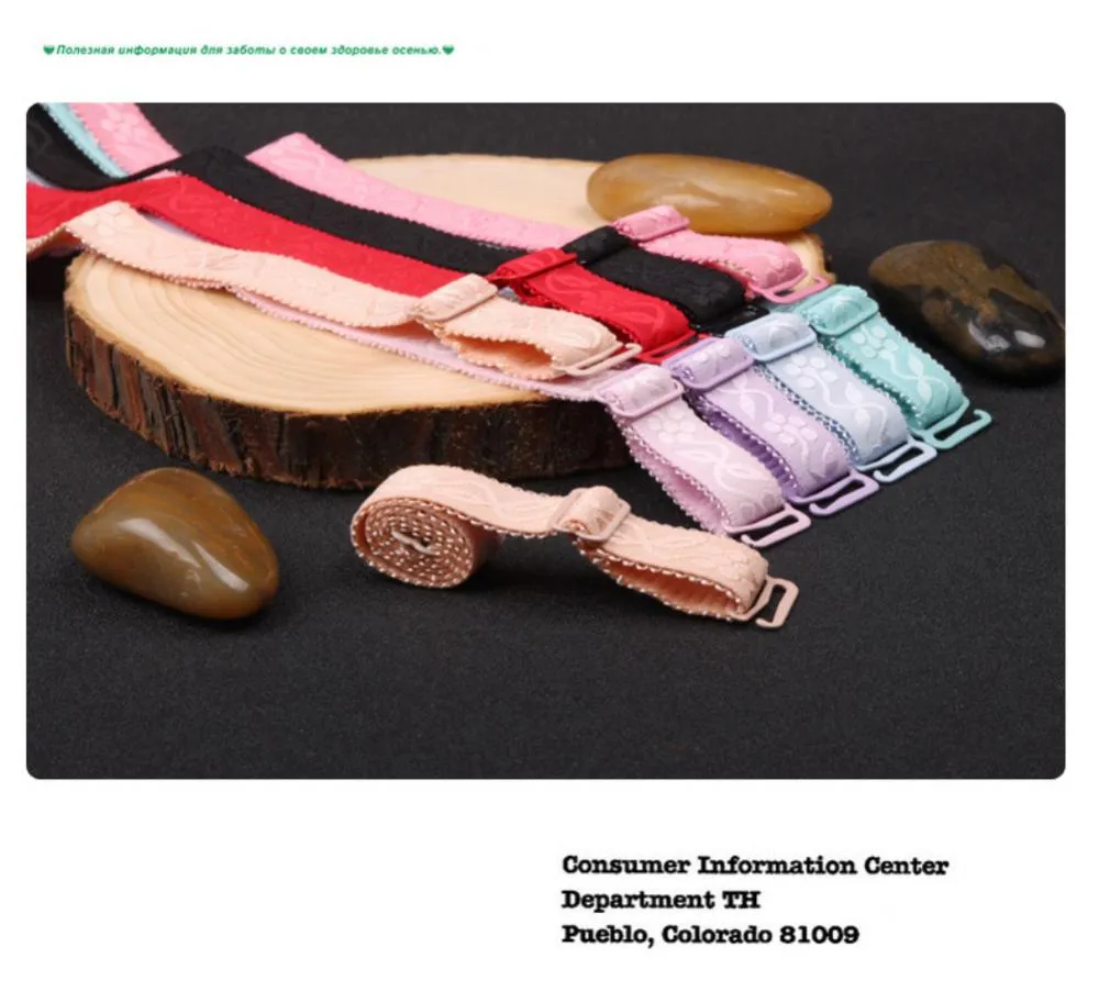 Lengthened and widened adjustable rubber-coated buckle bra straps with ...