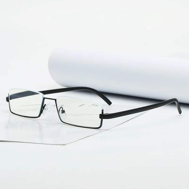 Retro Half Frame male reading glasses for Men and Women - Anti-Fatigue ...