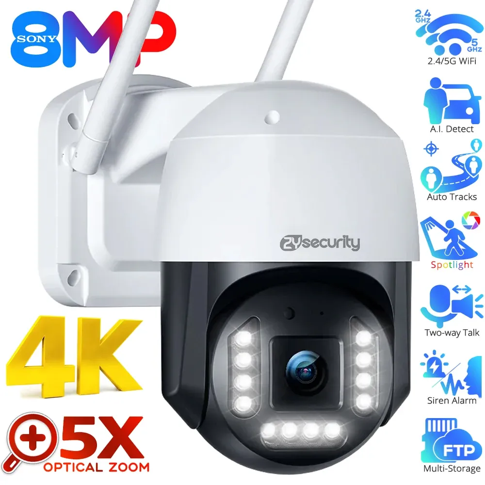 8MP 4K PTZ hikvision cameras with 5X Optical Zoom, WiFi Connectivity ...