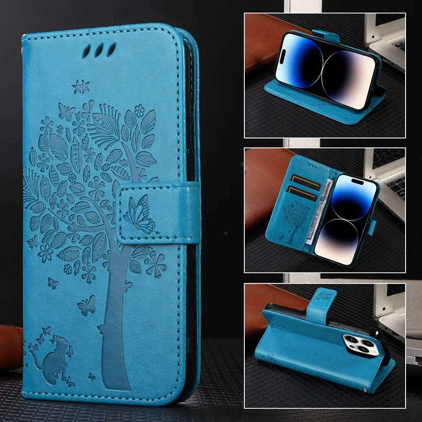 Cat Butterfly Leather Case Fo Samsung Galaxy A3 A5 2016 2017 J2 Pro J4 ...