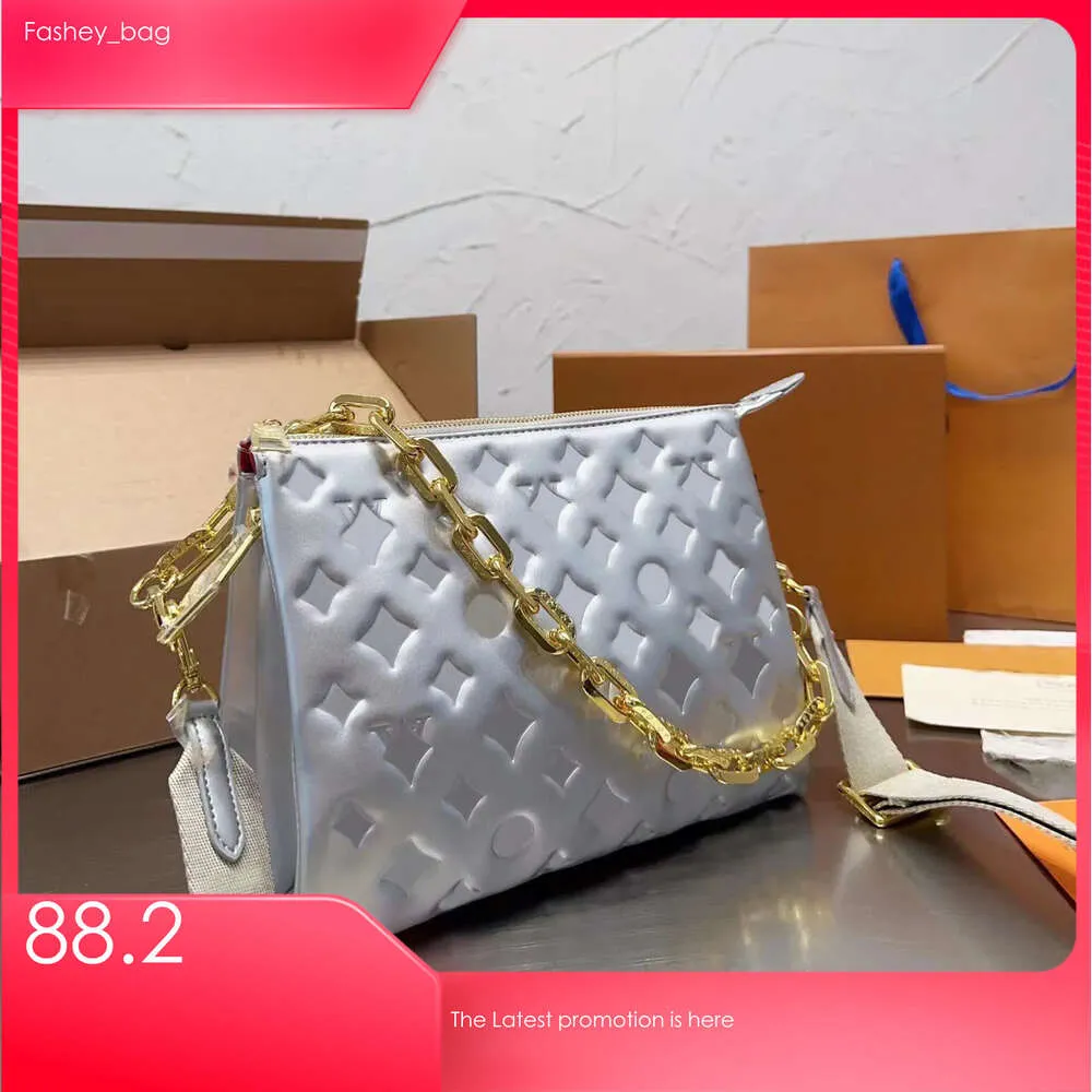 Designer Genuine Leather Coussin Bag With Chain Strap, Wide Removable ...