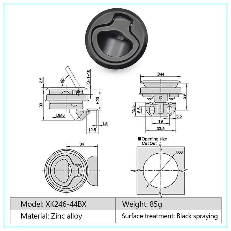 Small Flush Pull Hatch Latch For RVs, Yachts, And Camper Bats Marine ...