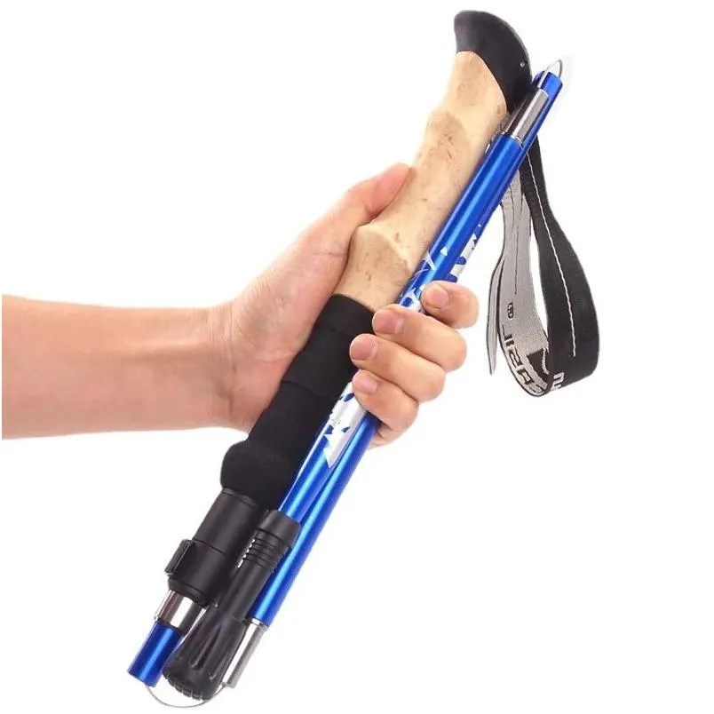 Trekking Poles Sticks Carbon Fiber 5 Section Tralight Walking Stick ...