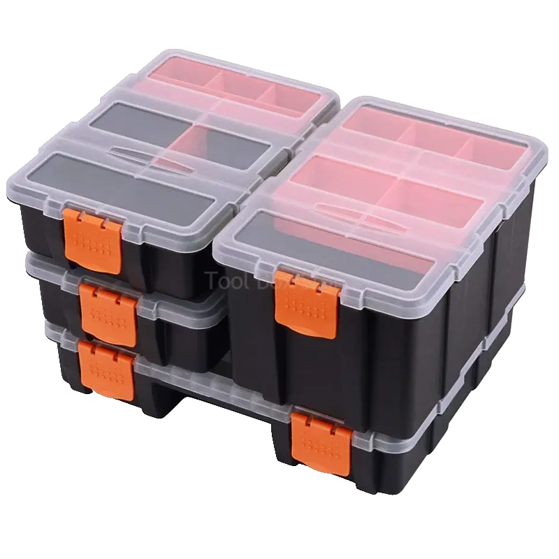 Toolbox Tool Box Multi Grid Organizer Case Portable Plastic Compartment ...
