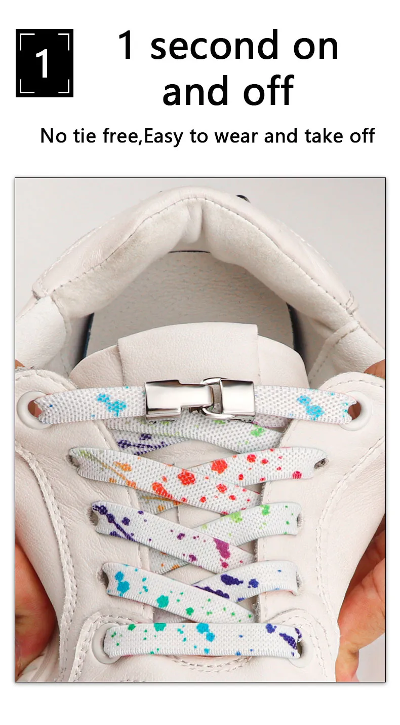 No Tie Shoelace Hook Locks Elastic Laces for Sneakers Kids Adult ...
