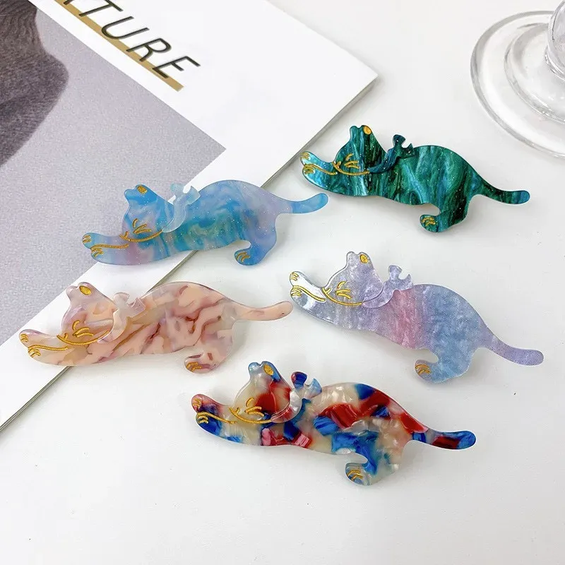 Muweordy Acetate Decorative Alligator Hair Clips 2.5 in Cute Hair Pins ...