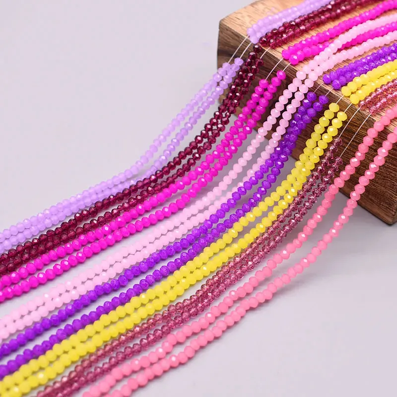 1X2mm Rondelle Crystal Glass Spacer Beads for DIY Jewelry Making from ...