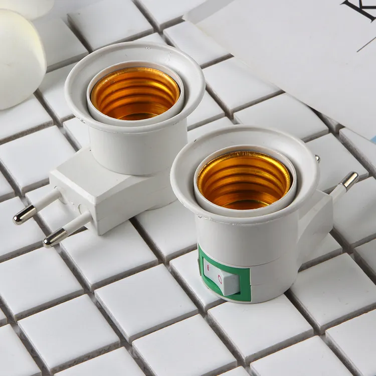 Light Bulb Electrical Socket Adapter with On/Off Switch - E27 Lamp Base ...