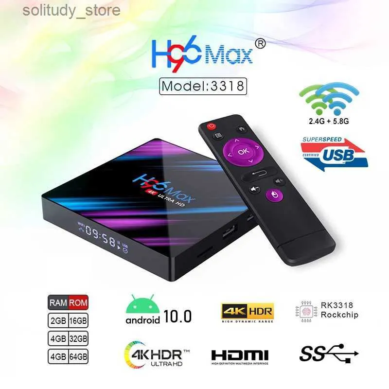 DHgate.com:H96 MAX H616 Android 10.0 TV Box, 4GB RAM 64GB ROM, 6K UHD, 2.4G/5G WiFi, Google ...