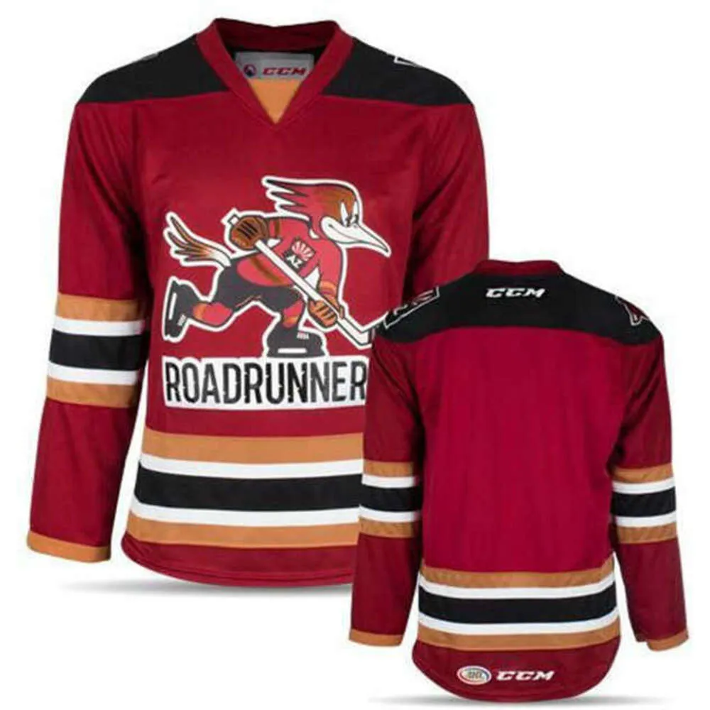 Tucson Roadrunners Hockey Jersey Red White Men's Stitched Embroidery ...