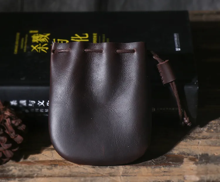 Vintage Leather Coin Purse - Genuine Cowhide Small Money Pouch ...