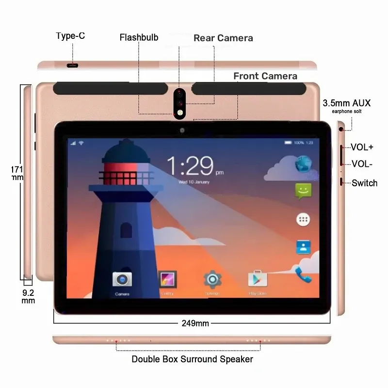 T960 10.1'' 4G Dual SIM Android 2024 Tablet | 3GB RAM... From ...