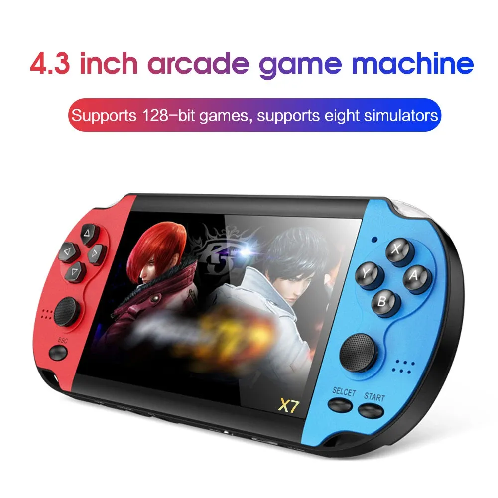 X7 Retro Handheld Game Console: 4.3'' Double Rocker, 10000+ Arcade & AV ...