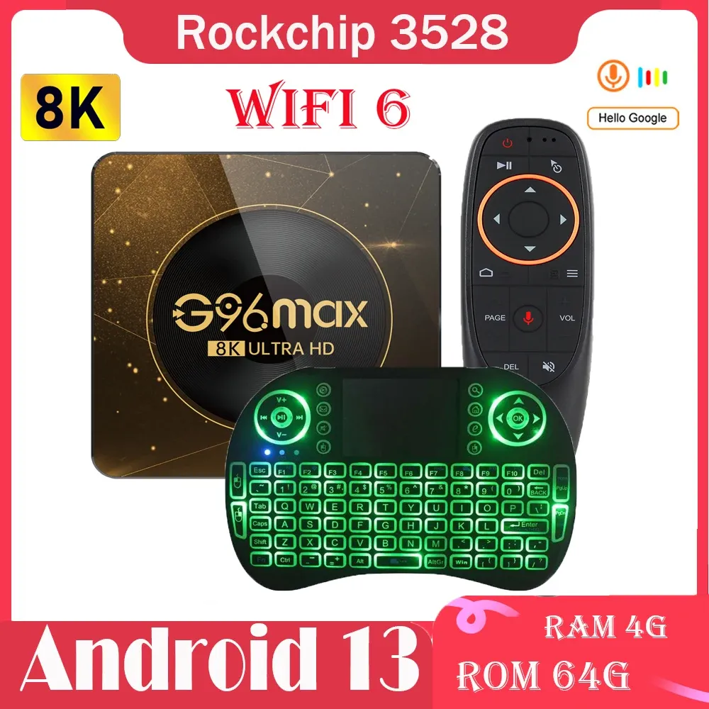 BLKJ G96 Max 4K 8K Smart TV Box Android 13 RK3528 4GB 64GB Media Player ...