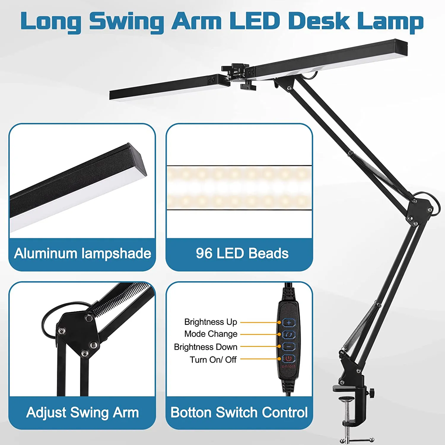 DHgate.com:Upgraded LED Desk Lamp with Swing Arm, Eye-Caring Table ...