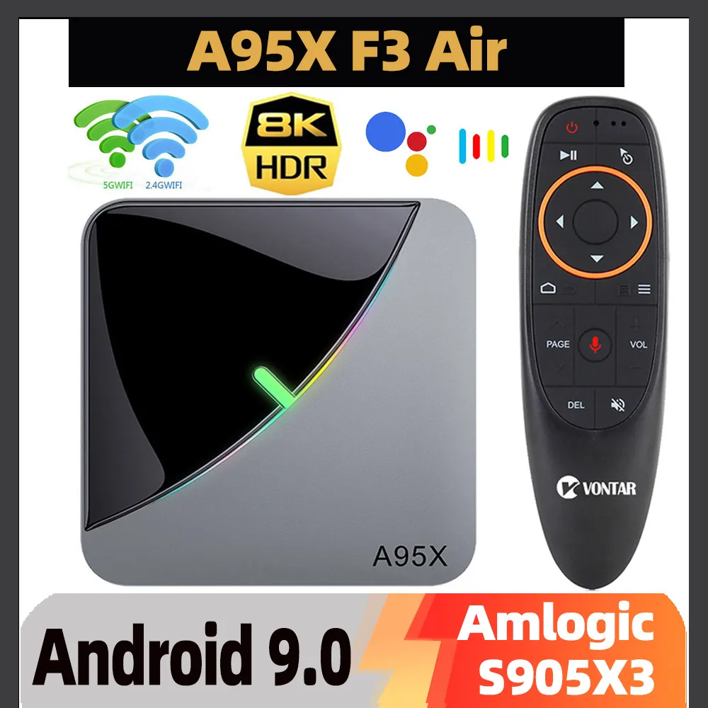 DHgate.com:4K Streaming Android TV Box, A95X F3 Air RGB Light Smart TV ...