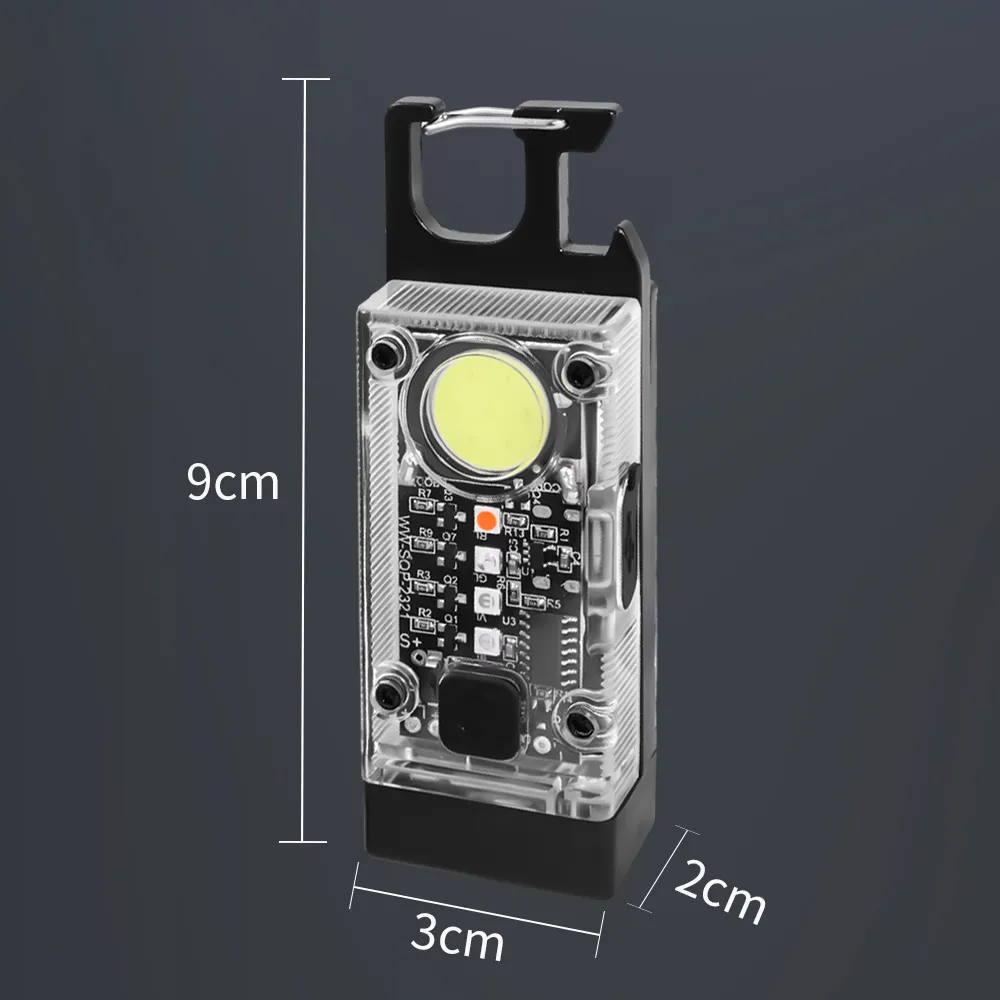 Solar-Powered COB Mini LED Flashlight with 1000LM, Magnetic Portable Work Light Keychain ...