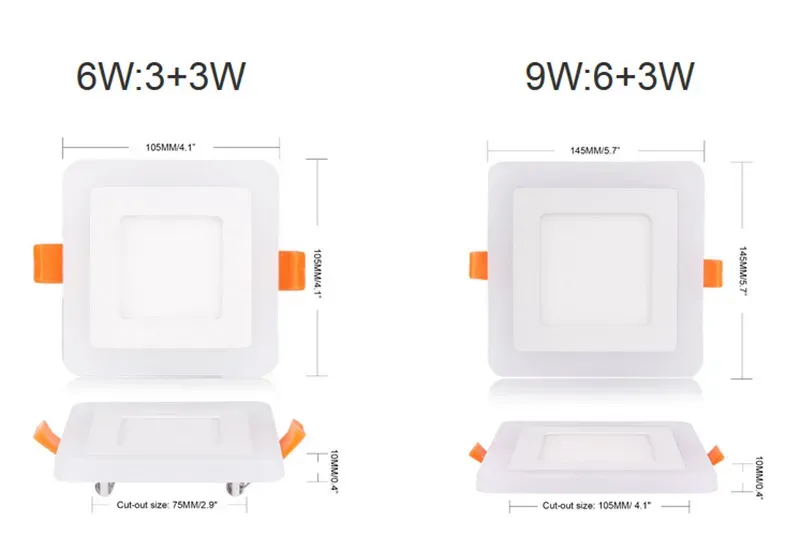 DHgate.com:Double Color LED Panel Light, Dimmable 6W-24W Round/Square ...