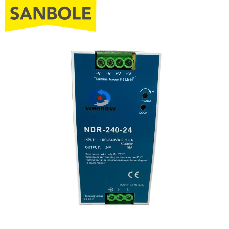 NDR 240 24 Ultra Thin DIN Rail Mounted 24V 10A For Industrial Control ...
