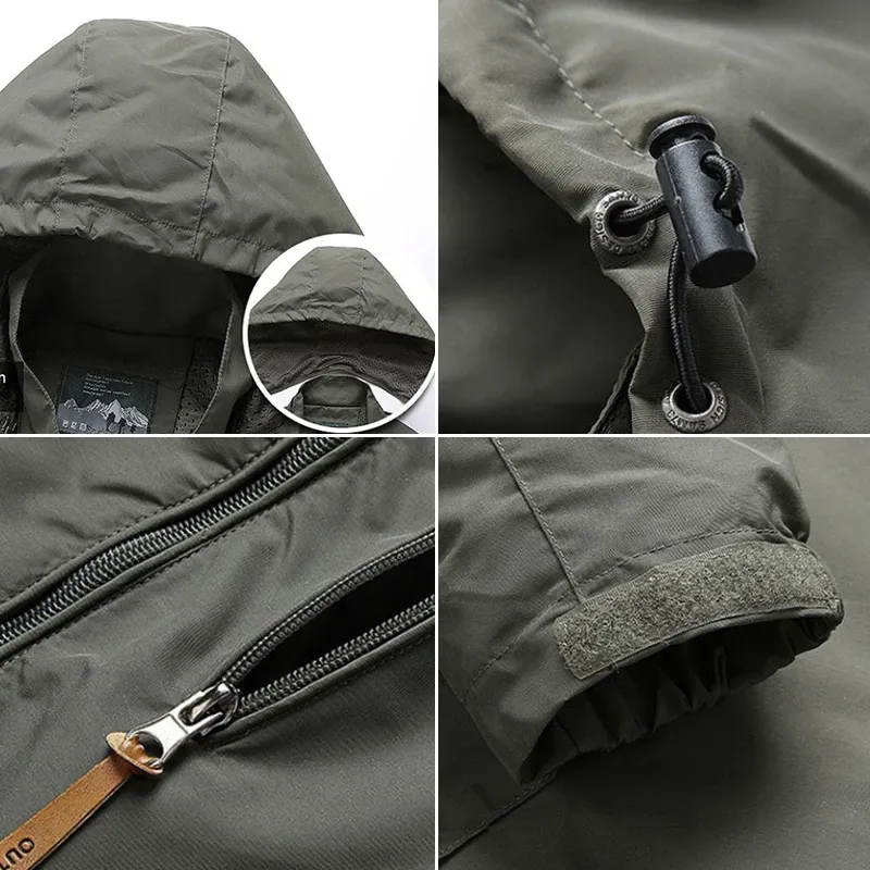Winter Waterproof Men's Hooded Military bomber jacket for Sports ...