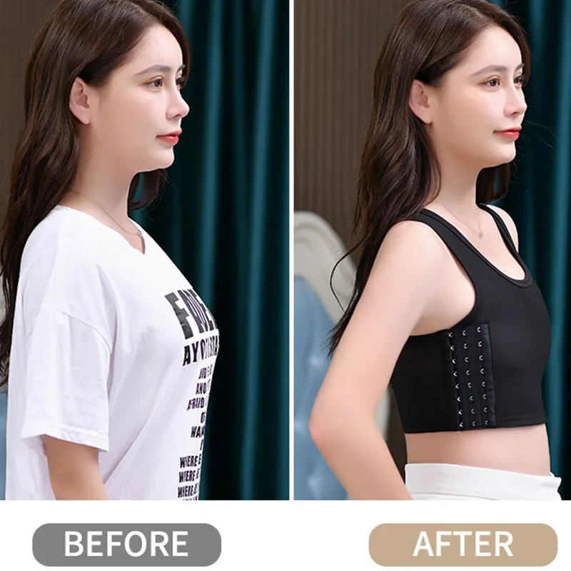 Women's Breathable Cotton Chest Binder - Tomboy Corset with Side Buckle ...