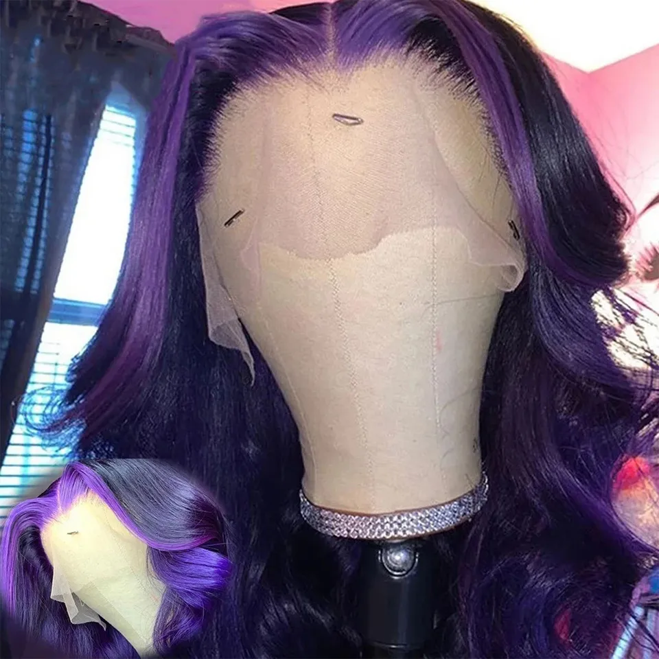 Highlight Purple Body Wave Bundles - 100% Remy Human Hair, Peruvian ...