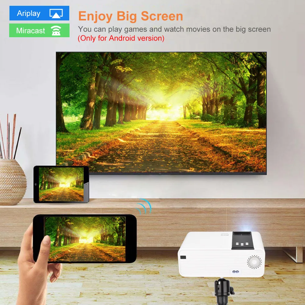ThundeaL TD90 Mini Native 1280x720P WiFi LED Projector for Home Cinema ...